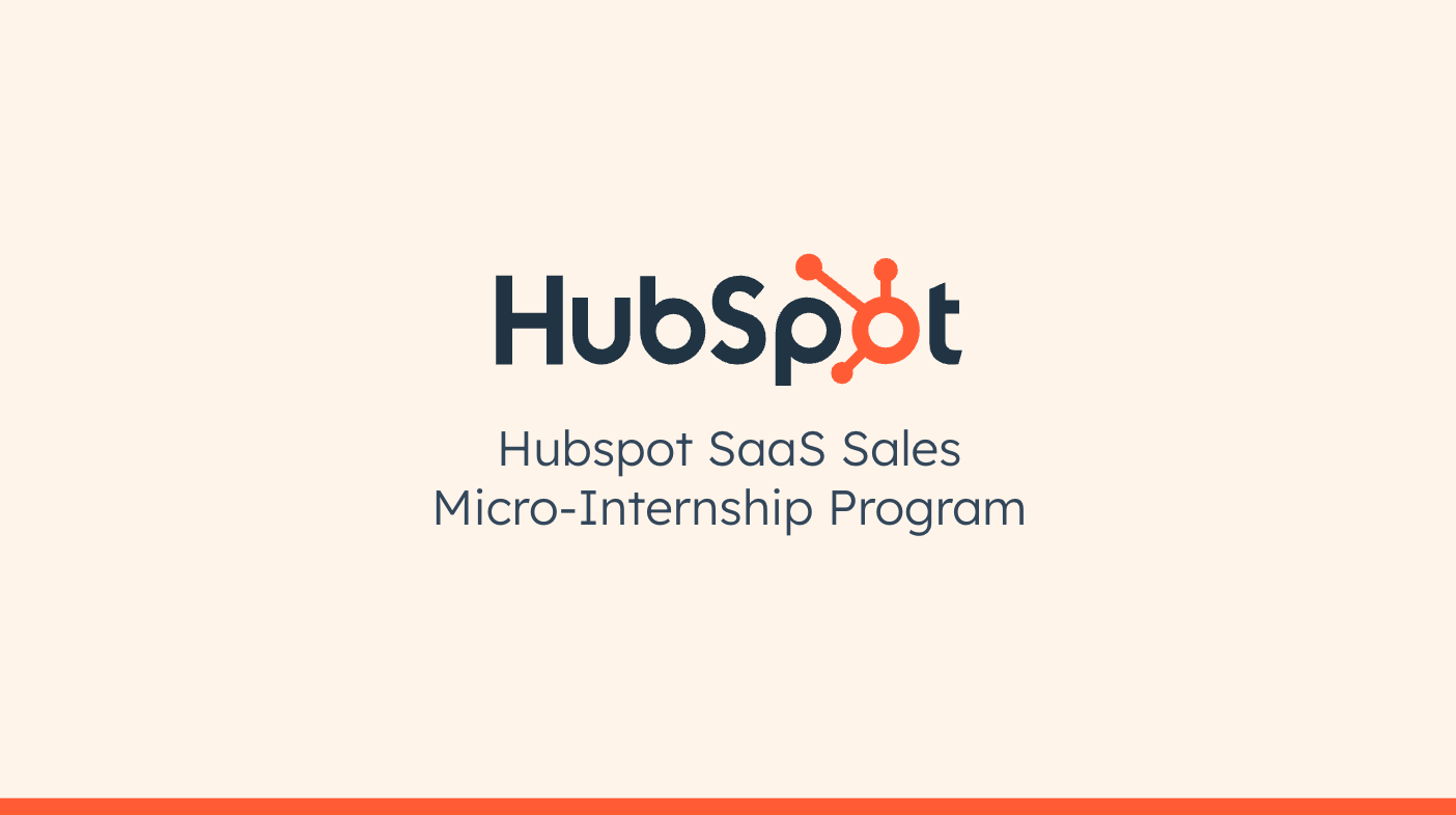 HubSpot Saas Sales Micro-Internship Program
